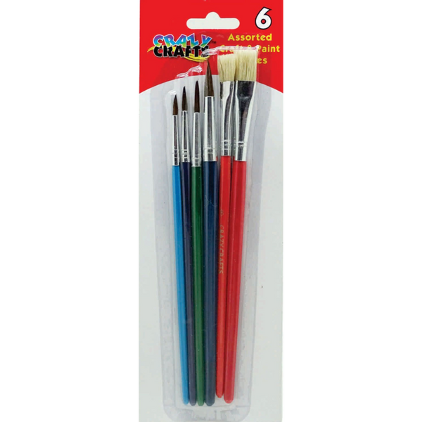 Assorted Craft & Paint Brushes - 6pcs – Funstoregalore